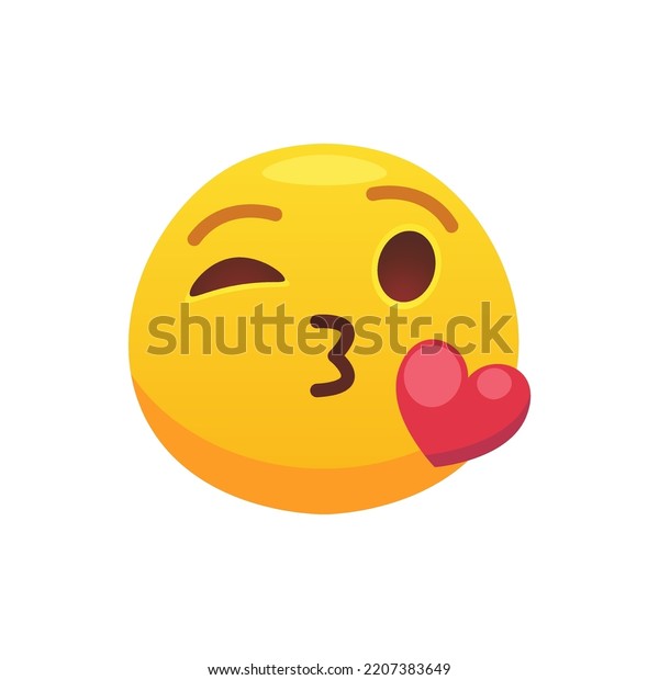 Feeling Love Kiss Expression Face Emoji: เวกเตอร์สต็อก (ปลอดค่า ...