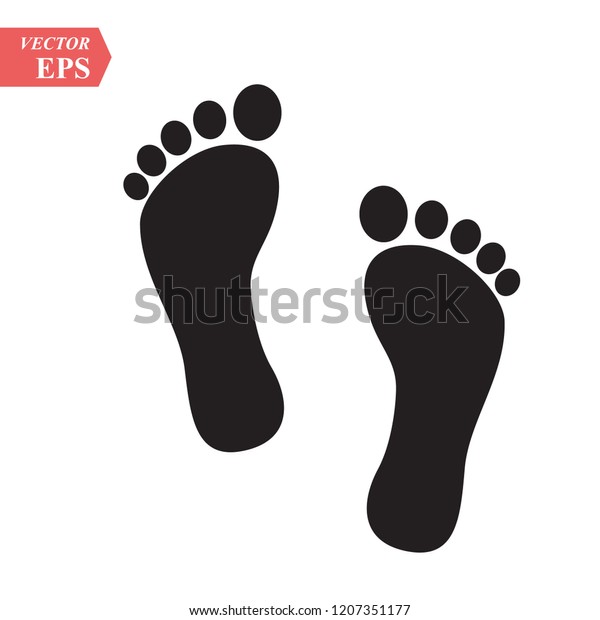 Icono de pies vectorial , ilustración: vector de stock (libre de ...
