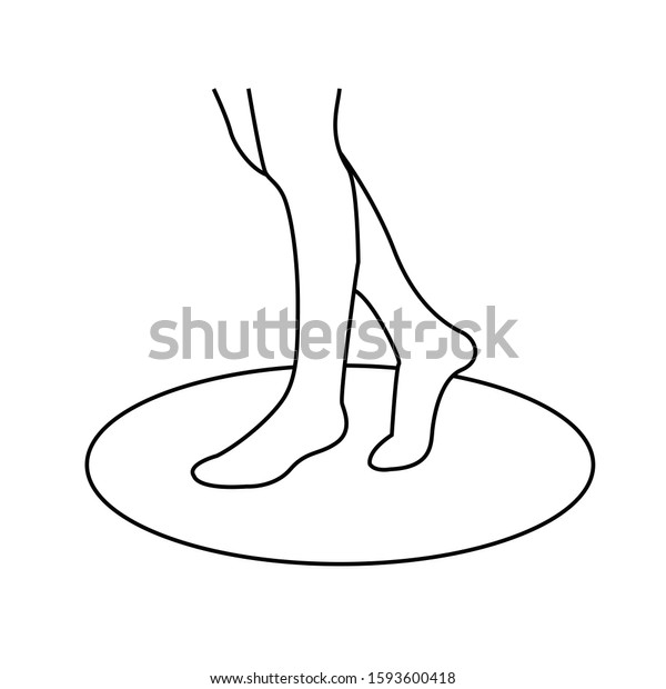 Feet On Doormat Outline Vector Stock Vector (Royalty Free) 1593600418 ...