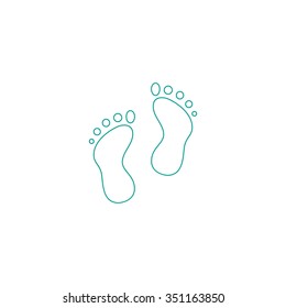 Feet Outline Vector Icon On White Stock Vector (Royalty Free) 351163850 ...