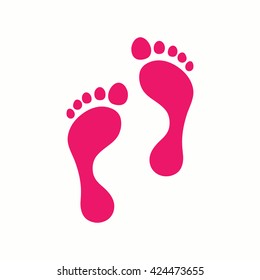 Feet Steps Simple Pink Icon Stock Vector (Royalty Free) 424473655 ...