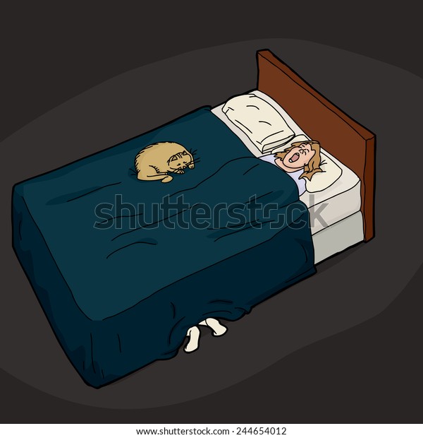 Feet Sticking Out Under Bed Cat Stock Vector (Royalty Free) 244654012 ...