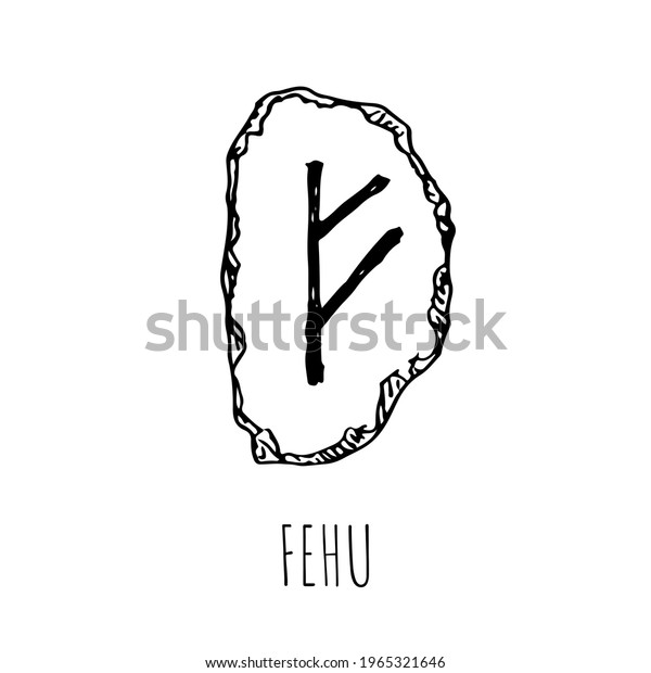 Fehu Rune Written On Stone Vector Stock Vector (Royalty Free ...