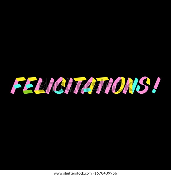 Felicitations Brush Paint Hand Drawn Lettering Stock Vector (Royalty ...