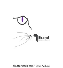 Feline Logo Vector Artwork Illustration Stock Vector (Royalty Free ...