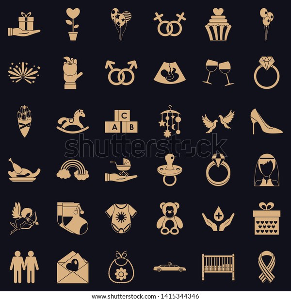 Fell Icons Set Simple Set 36 Stock Vector (Royalty Free) 1415344346 ...