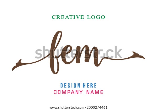 Fem Lettering Logo Simple Easy Understand Stock Vector (Royalty Free ...