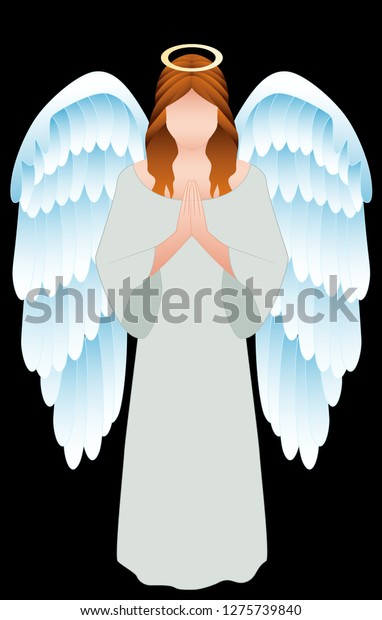 Female Angel Pray Graphic Vector Stock Vector (Royalty Free) 1275739840 ...
