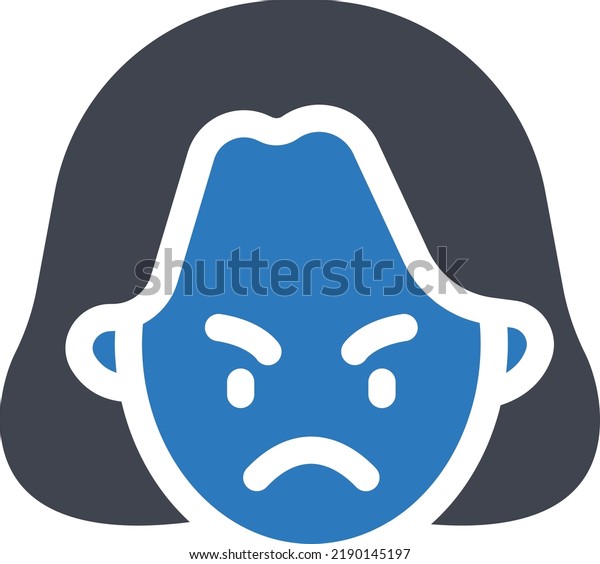 Female Angry Vector Illustration On Transparent Stock Vector (Royalty ...