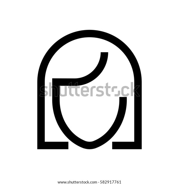 Female Avatar Mini Line Icon Background Stock Vector (Royalty Free ...