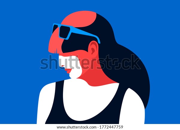 Female Avatar Side View Young Woman Stock Vector (Royalty Free ...