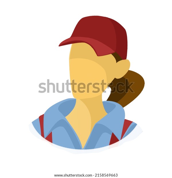Female Avatar Without Face Red Uniform Stock Vector (Royalty Free ...