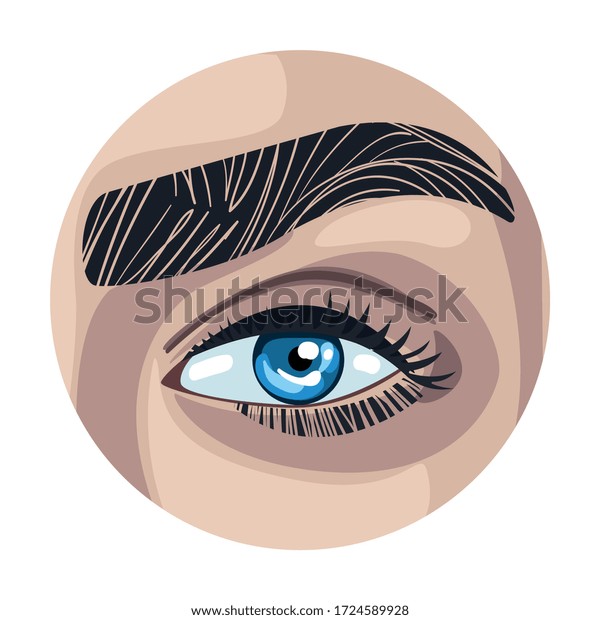 Female Blue Eye Circle Human Face: เวกเตอร์สต็อก (ปลอดค่าลิขสิทธิ์ ...