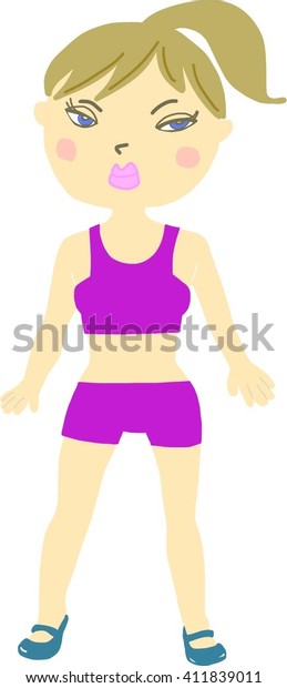 Female Body Front Stock Vector (Royalty Free) 411839011