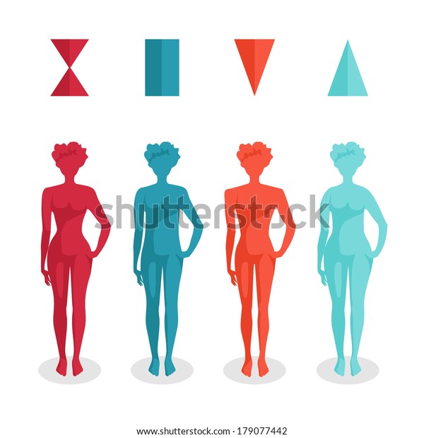 Female Body Shapes Four Types: immagine vettoriale stock (royalty free ...