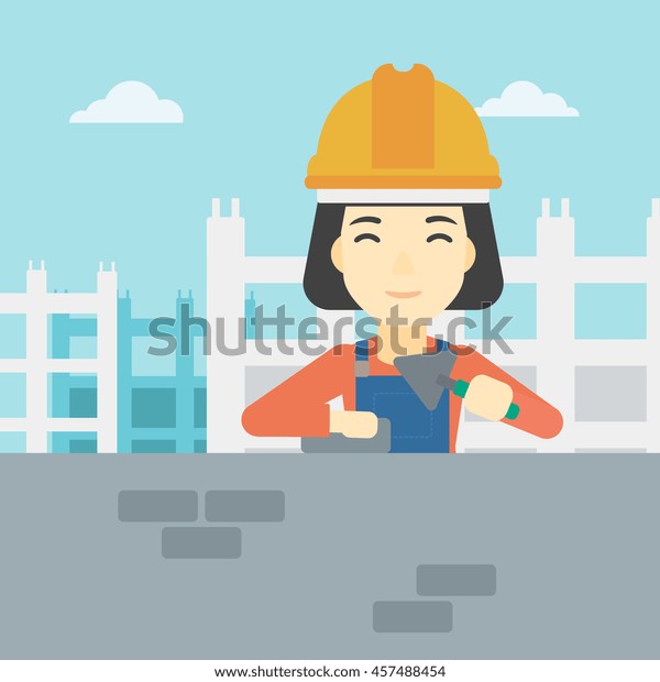 Female Bricklayer Uniform Hard Hat Female Stock Vector (Royalty Free ...