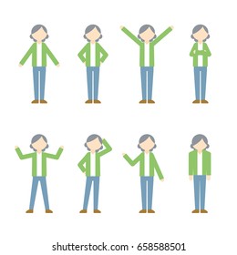 Vektor Stok Female Character Different Poses Set Various (Tanpa Royalti ...