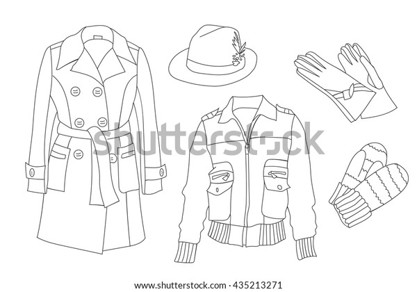 Female Closet Schematic Representation Clothing Outline Stock Vector ...