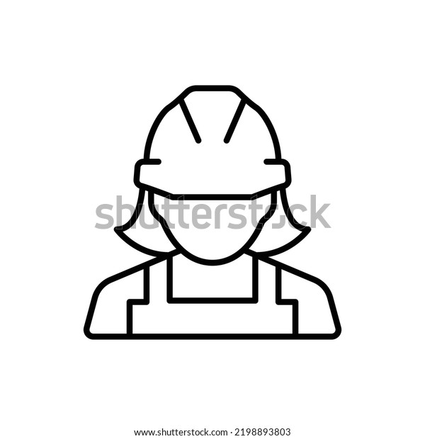 Female Construction Worker Icon Labor Builder Stock Vector (Royalty ...