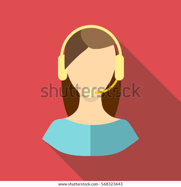 Female Consultant Icon Flat Illustration Female Stock Vector (Royalty ...