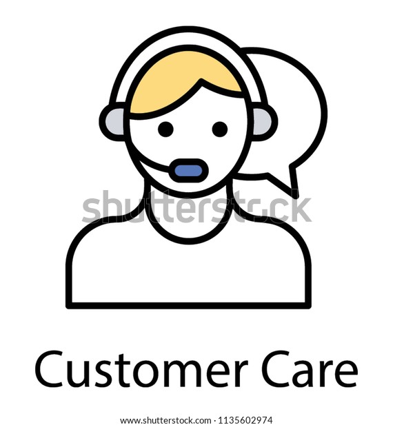 Female Customer Representative Avatar Microphone Speech Stock Vector ...