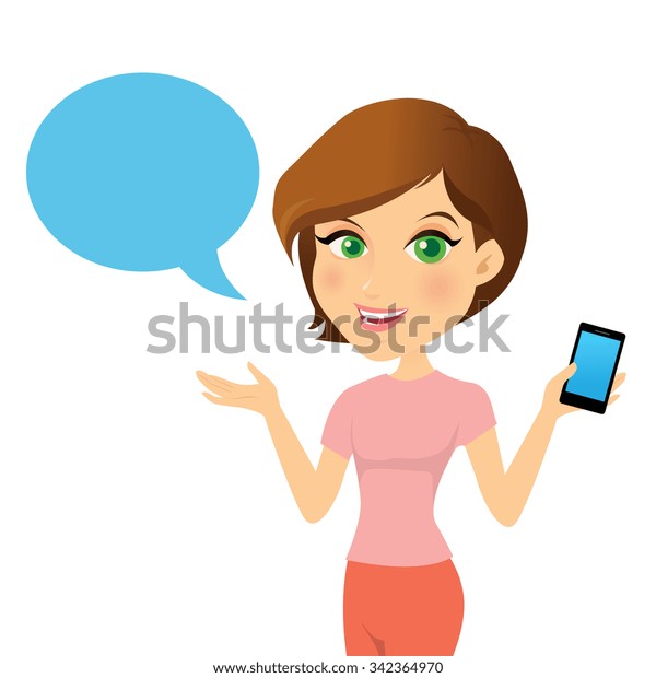 Female Customer Support Operator Smart Phone Stock Vector (Royalty Free ...