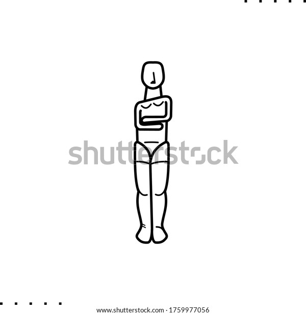 Female Cycladic Idol Vector Icon Outlines Stock Vector (Royalty Free ...
