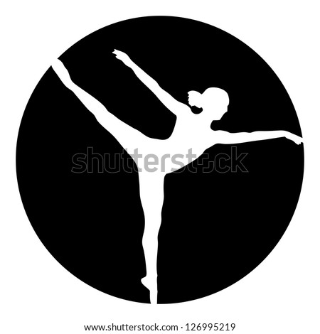 Female Dancer Vector Silhouette Inside Circle Stock Vector (Royalty ...