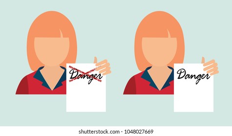 Female Danger White Background Stock Vector (Royalty Free) 1048027669 ...