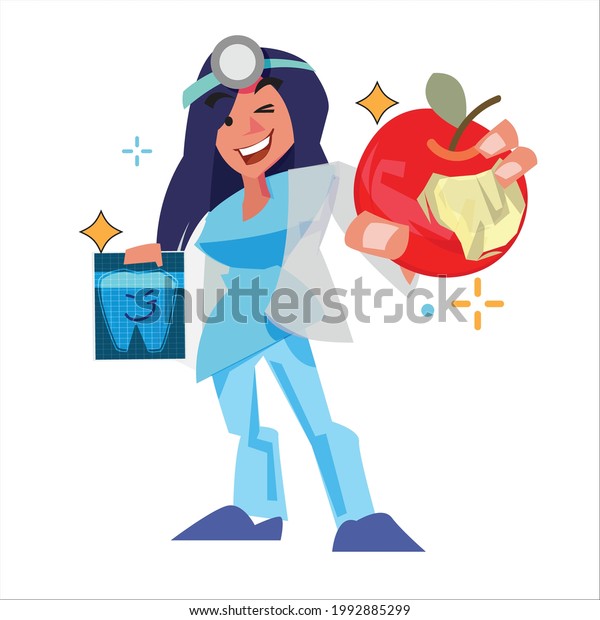 Female Dentist Character Vector Stock Vector (Royalty Free) 1992885299 ...