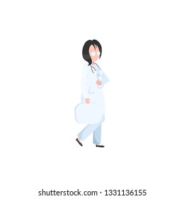 Female Doctor Flat Character Vector Stock Vector (Royalty Free ...
