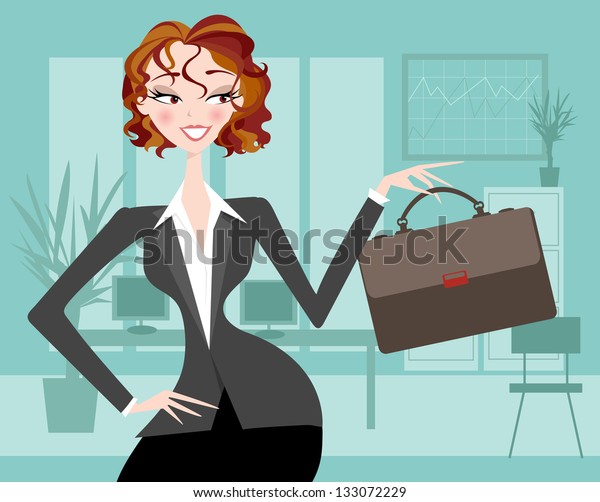 Female Executive Office Background Pretty Office Stock Vector (Royalty ...