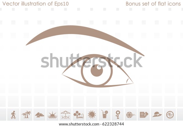 Female Eye Eyebrow Icon Vector Stock Vector (Royalty Free) 622328744