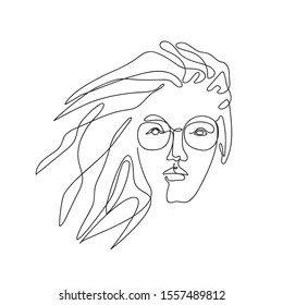 Female Face Drawn One Line Girl Stock Vector (Royalty Free) 1557489812 ...