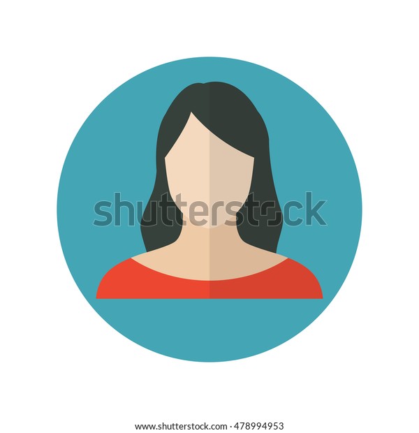 Female Face Icon Flat Design Woman Stock Vector (Royalty Free) 478994953