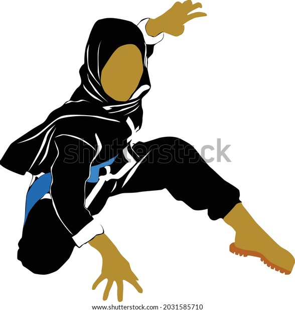 Female Fighter Simple Vector Design Stock Vector (Royalty Free ...