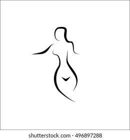 Female Figure Vector Sketch: เวกเตอร์สต็อก (ปลอดค่าลิขสิทธิ์) 496897288 ...