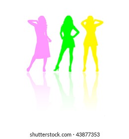 Female Figures Different Colors Stock Vector (Royalty Free) 43877353 ...