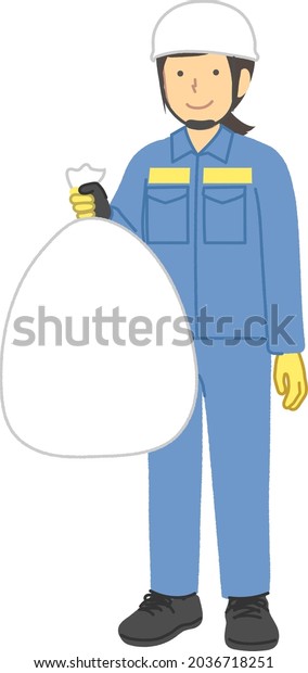Female Garbage Collector Occupation Stock Vector (Royalty Free ...