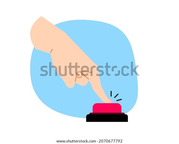 Female Hand Actively Pushing Big Red Stock Vector (Royalty Free ...