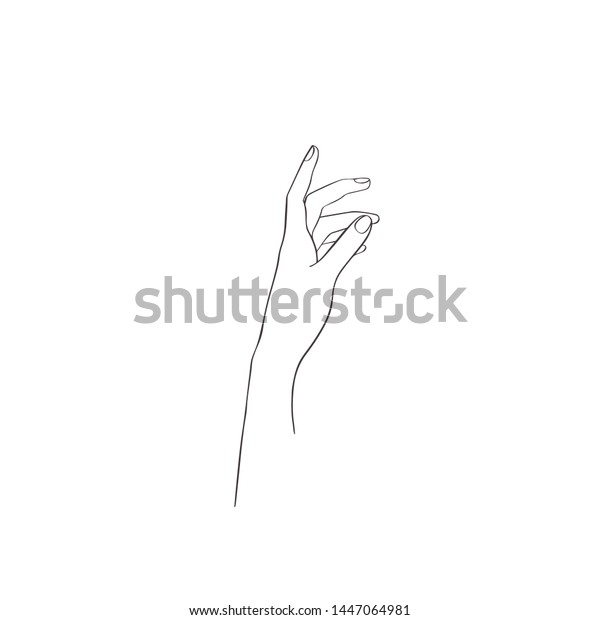 Female Hand Drawing Outlines Vector: เวกเตอร์สต็อก (ปลอดค่าลิขสิทธิ์ ...