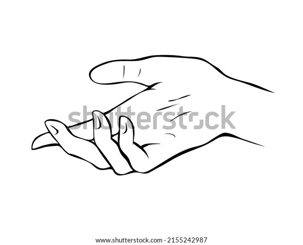 Female Hand Outline Hand Gesture Vector Stock Vector (Royalty Free ...