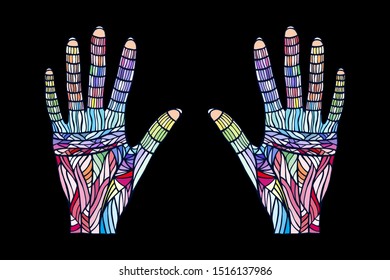 Female Hands Decorative Pattern Eps 10 Stock Vector (Royalty Free ...