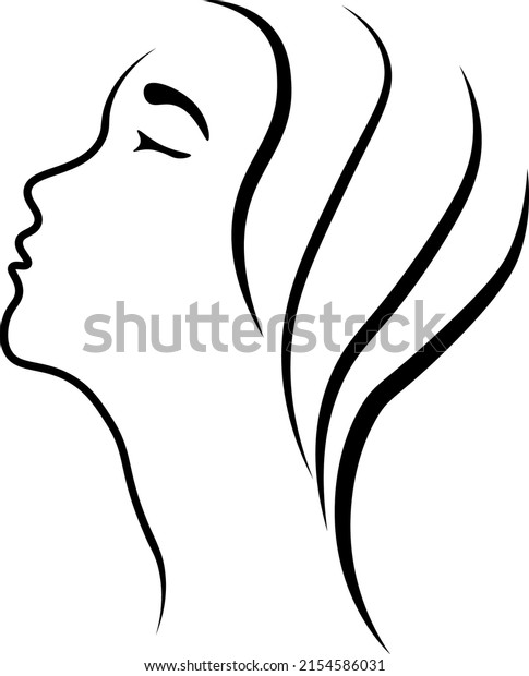 Female Head Abstract Simple Outline Stock Vector (Royalty Free ...