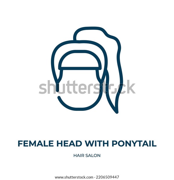 Female Head Ponytail Icon Linear Vector Stock Vector (Royalty Free ...
