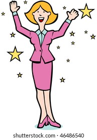 Female Hostess Isolated On White Background Stock Vector (Royalty Free ...