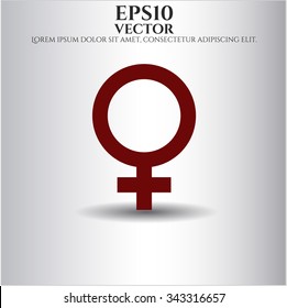 Vector Illustration Female Icon Maroon Color Stock Vector (Royalty Free ...