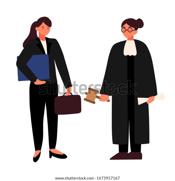 Female Lawyer Flat Vector Illustration Judge Stock Vector (Royalty Free ...