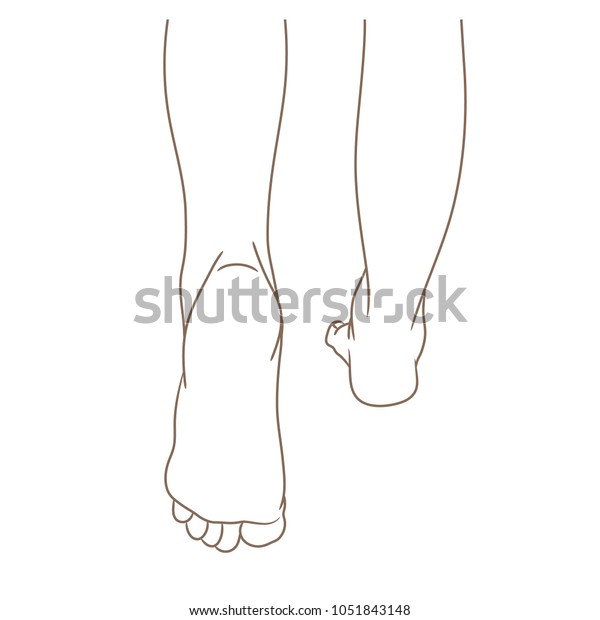 Female Legs Barefoot Back View Walking Stock Vector (Royalty Free ...