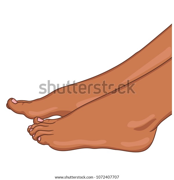 Female Legs Barefoot Side View Dark Stock Vector (Royalty Free ...
